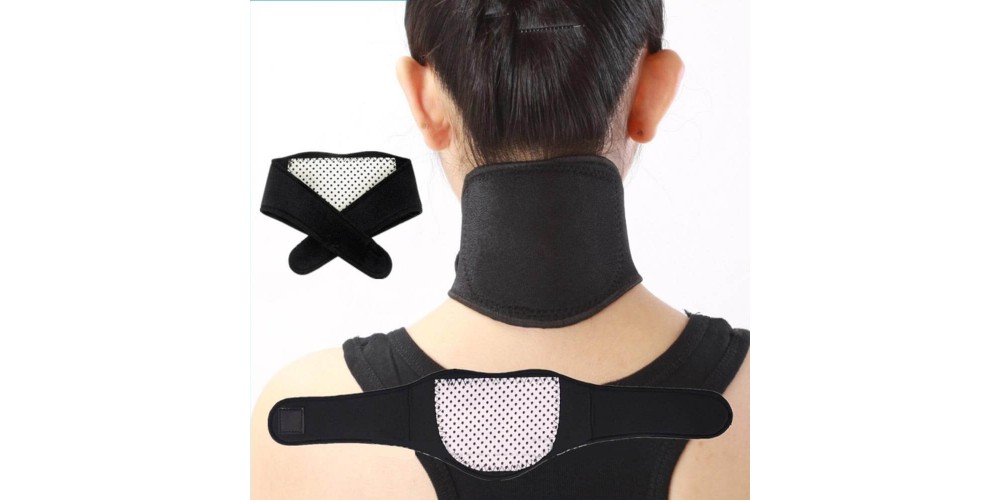 Collier cervical souple minerve antidouleur avec aimants et tourmaline