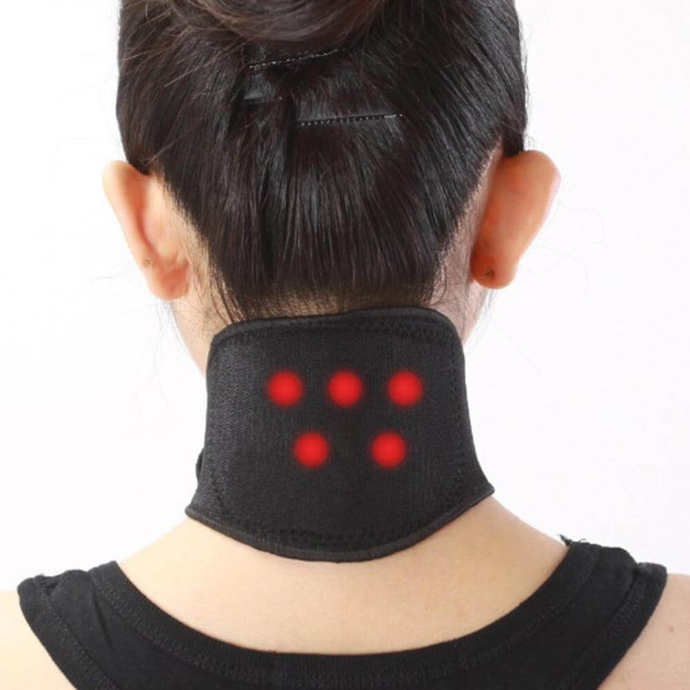 Collier cervical avec aimants et tourmaline, minerve souple chauffante ...